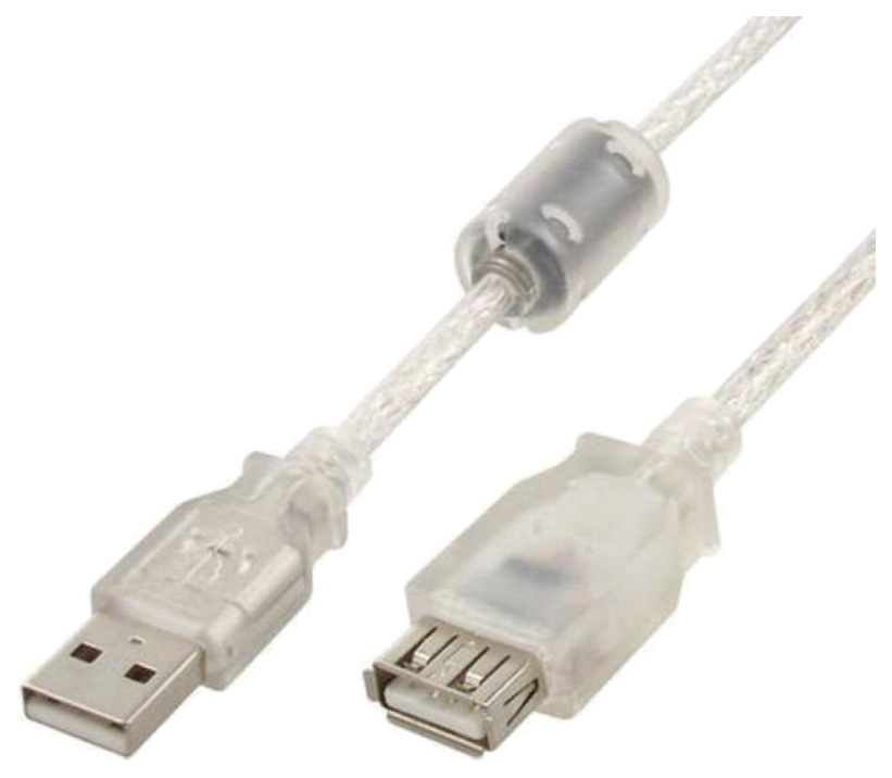 Кабель Cablexpert USB A-USB A, M-F 0,75м Transparent (CCF-USB2-AMAF-TR-0.75M)