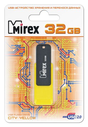 Флешка MIREX City 32ГБ Yellow/Black (13600-FMUCYL32)