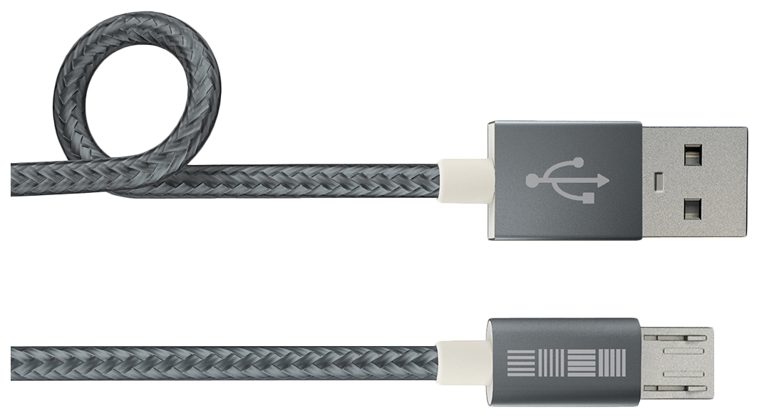 Кабель InterStep microUSB 1м Grey