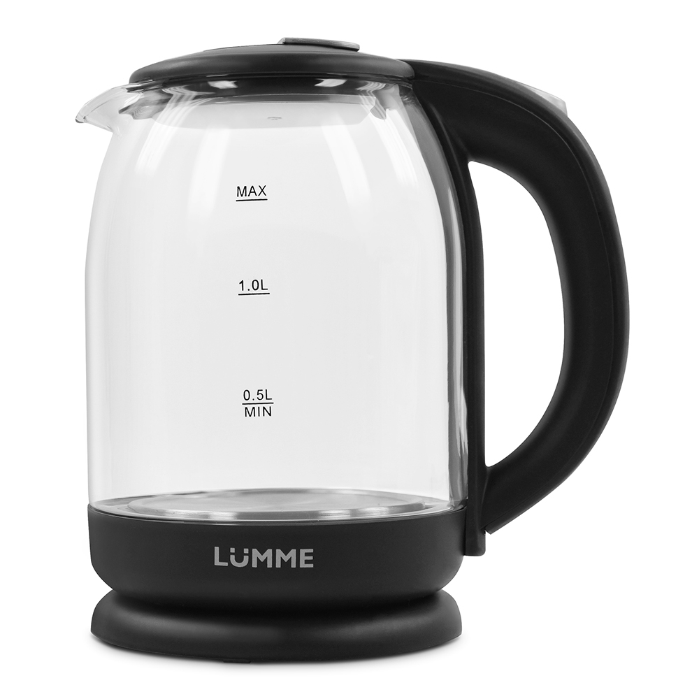 Чайник электрический LUMME LU-142 2 л прозрачный, черный