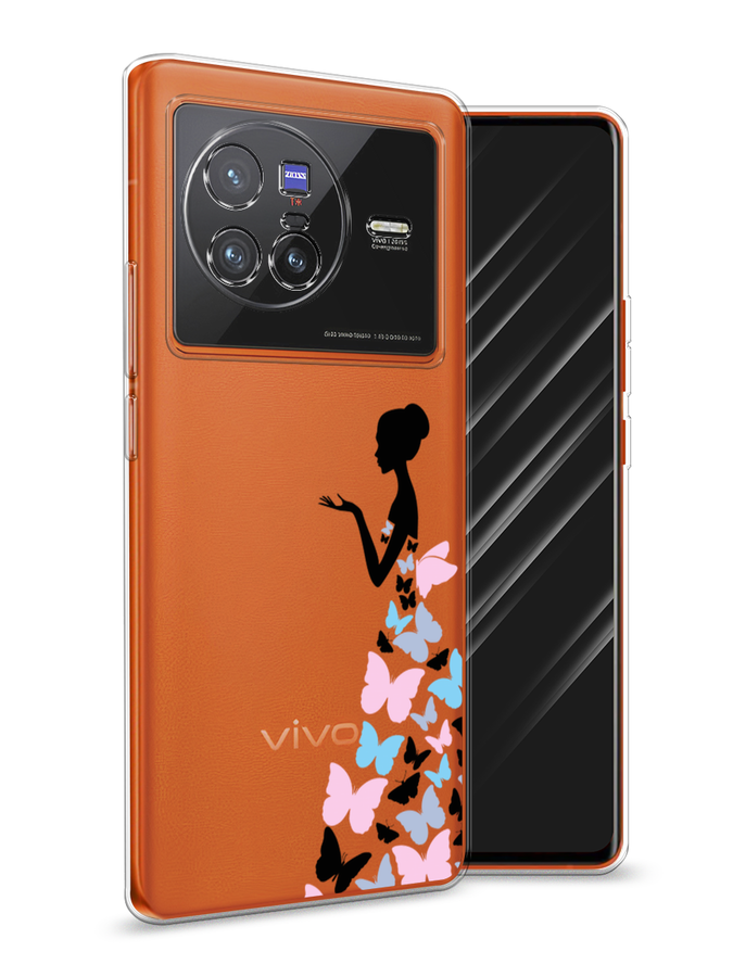 Чехол Awog на Vivo X80 "Платье из бабочек"