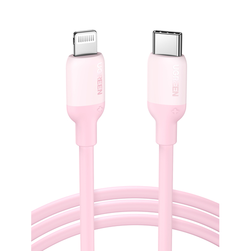 Кабель uGreen US387 (60625) USB-C to Lightning Silicone Cable 1м розовый