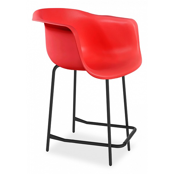 Барный стул Sheffilton She_7926380501, красный/черный муар