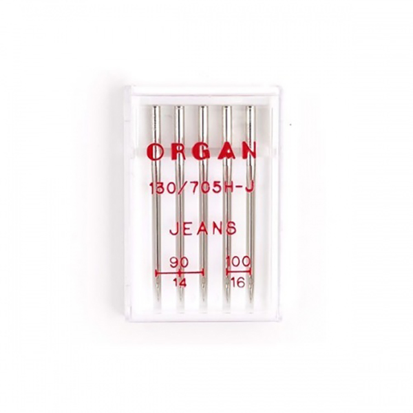 Иглы "Organ" джинсовые №90-100 для БШМ упак,5 игл