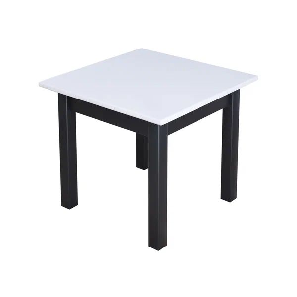 журнальный стол Solarius Классика квадратный 60х60х44, белый с ножками цвета антрацит