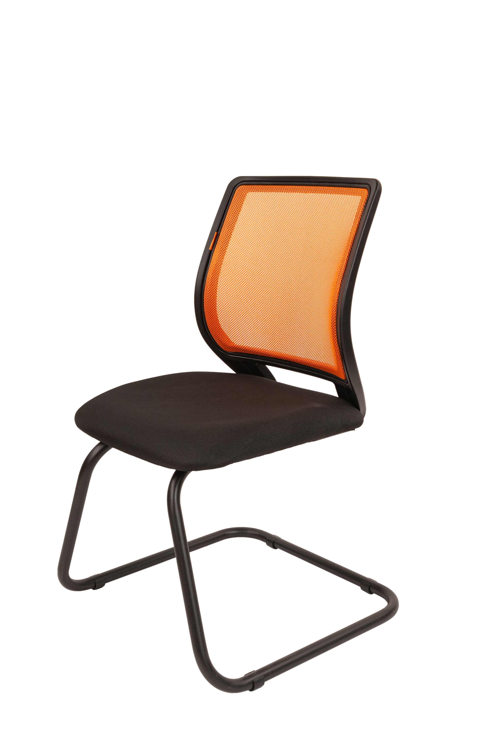 Конференц кресло на полозьях Chairman 699 V ткань, черный, оранжевый