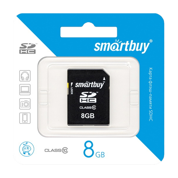 Карта памяти SmartBuy SDHC SB8GBSDHCCL10 8GB