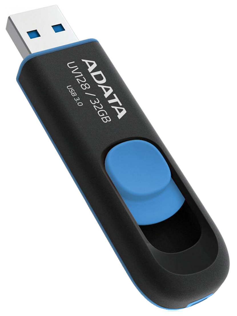 Флешка ADATA UV128 32ГБ Blue/Black (AUV128-32G-RBE)