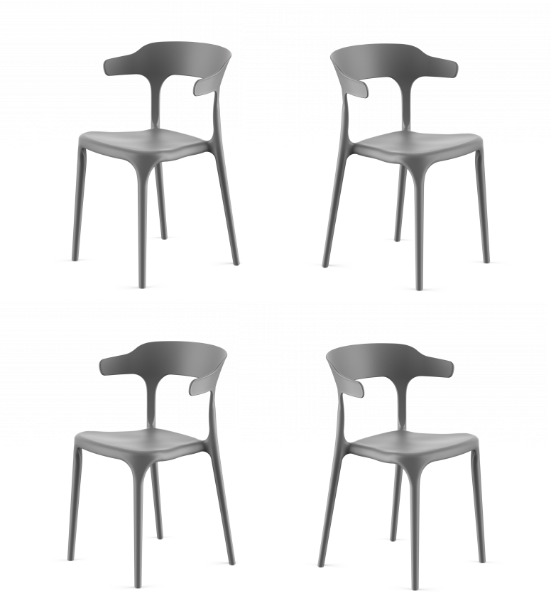 Комплект стульев для кухни ЦМ ENOVA 4 шт, серый, пластиковый