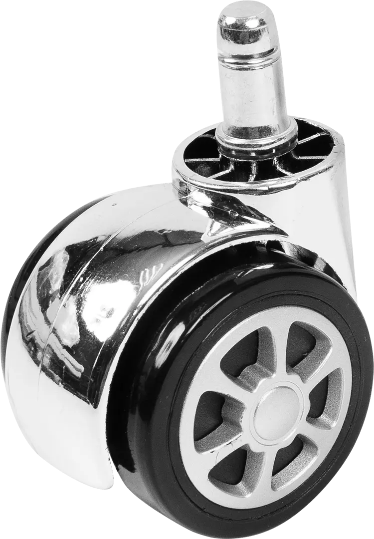 Колесо поворотное без тормоза 50 мм максимальная нагрузка 50 кг пластик цвет чёрный/хром