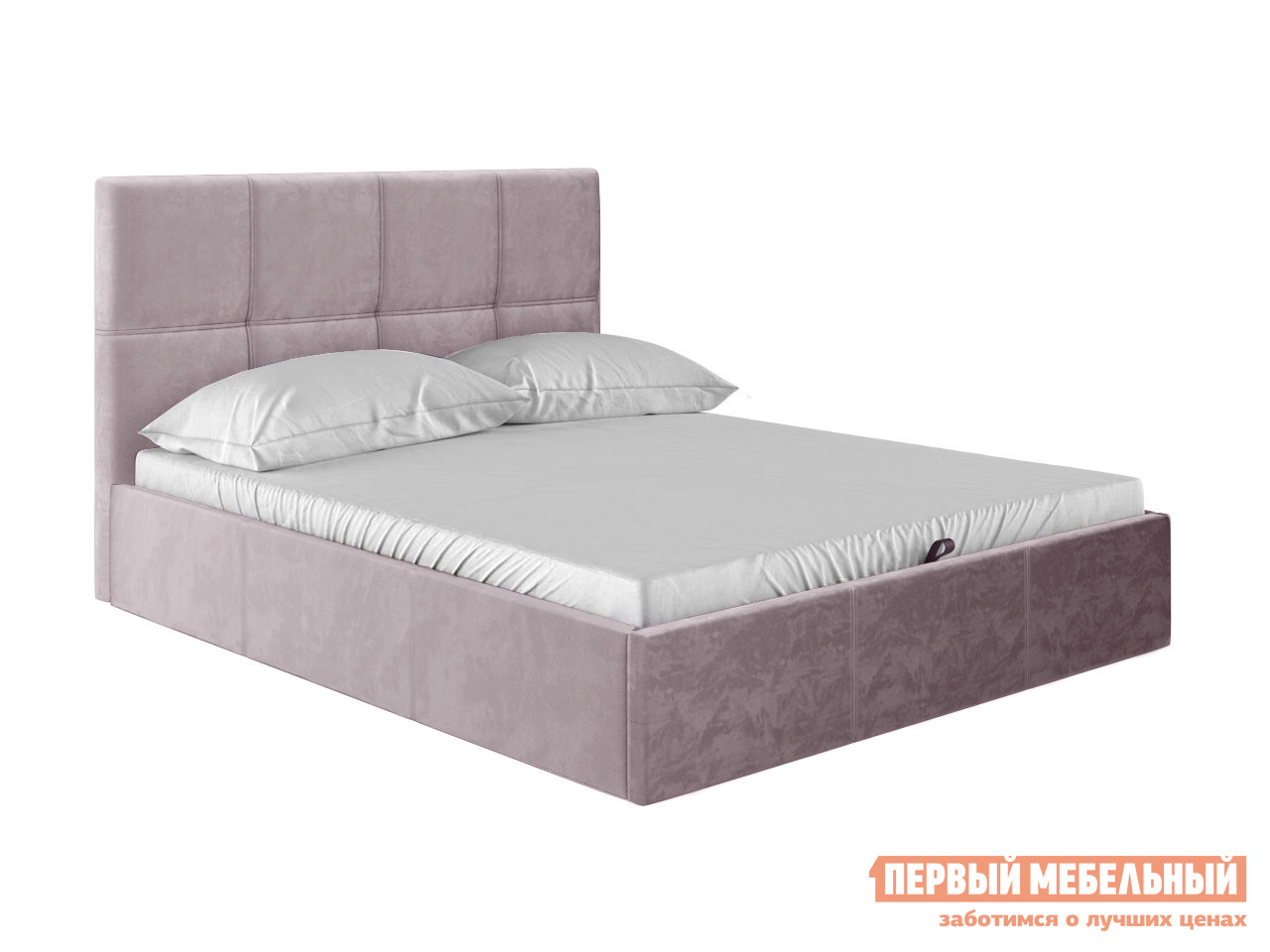 Кровать с подъемным механизмом Первый Мебельный Вивальди Розовый, велюр 160х200 см