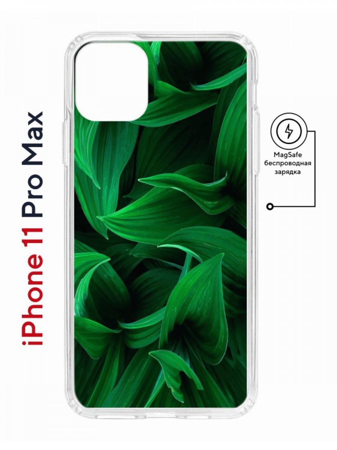 Чехол на iPhone 11 Pro Max MagSafe с принтом Kruche Print Grass противоударный с магнитом