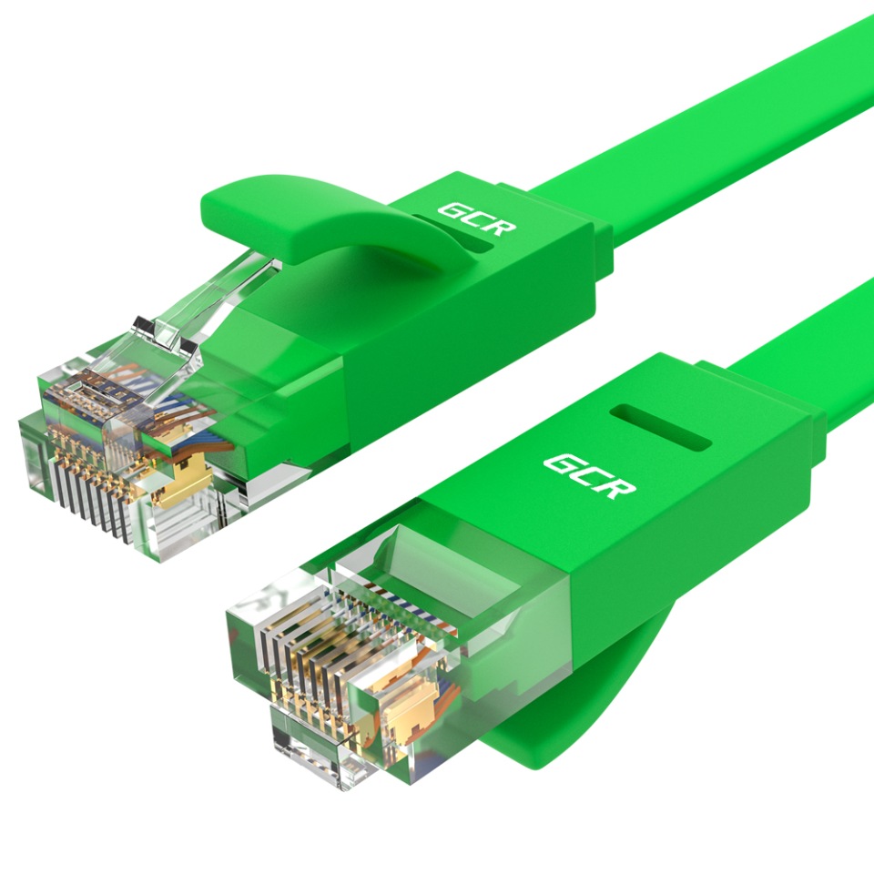 Кабель GCR RJ45-RJ45 3м M-M Green (GCR-LNC625-3.0m)