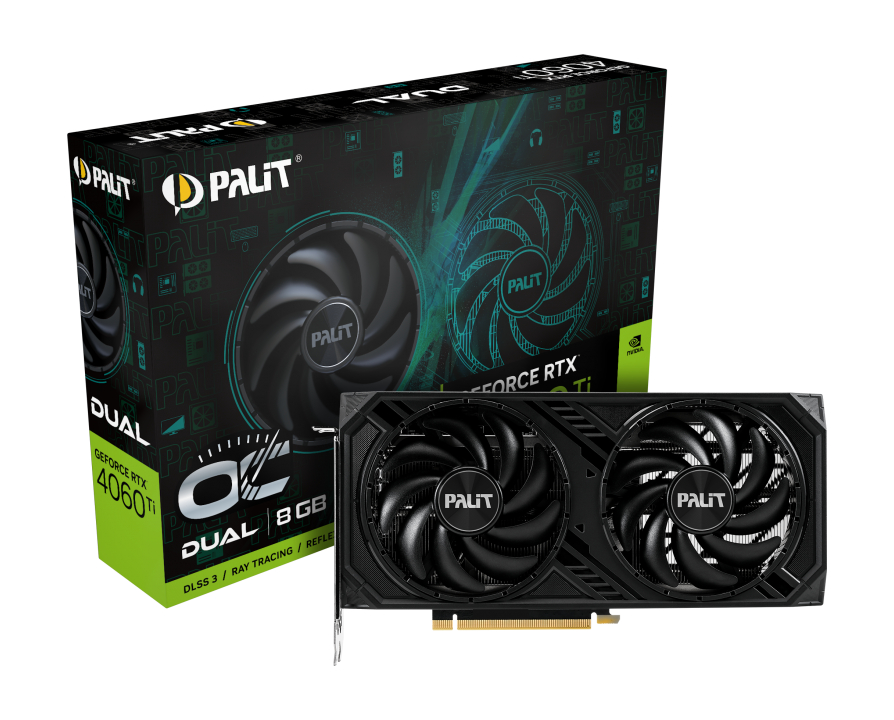 Видеокарта Palit GeForce RTX 4060 Ti Dual OC 8GB (NE6406TT19P1-1060D)