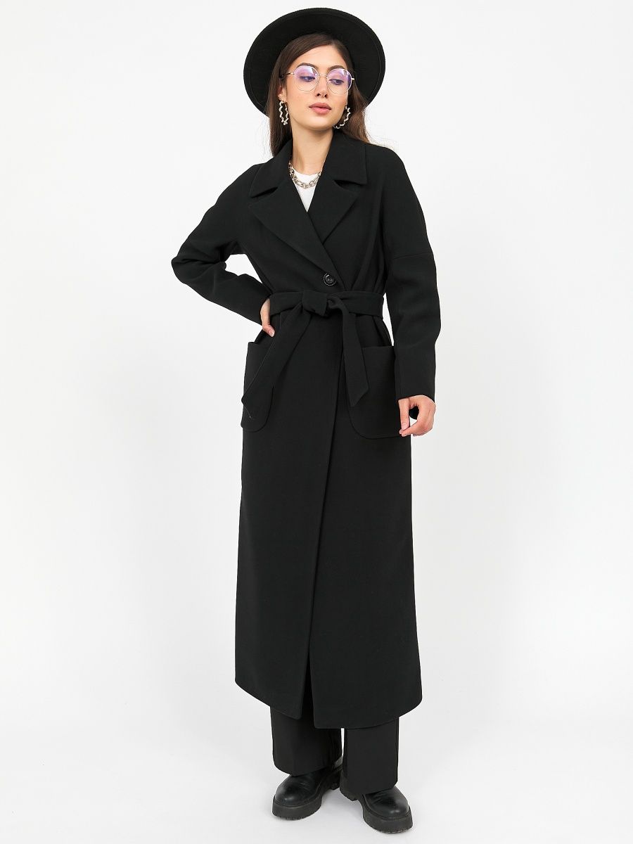 Пальто женское Louren Wilton 1712Д черное 48 RU