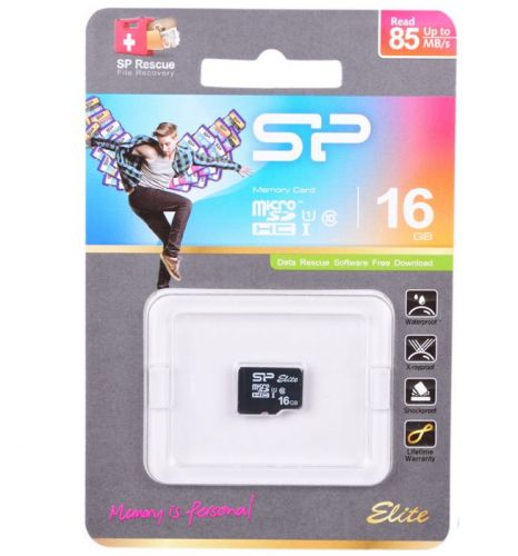 Карта памяти Silicon Power Elite Gold microSDHC 16GB (SP016GBSTHBU1V1G)