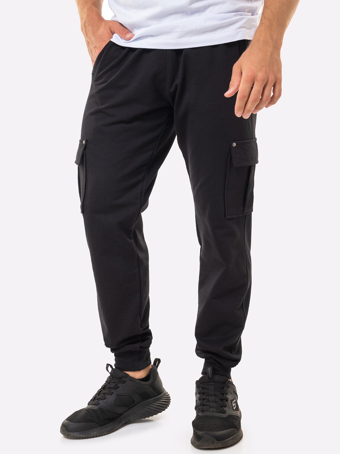 Спортивные брюки мужские HappyFox 9117 черные 54 RU
