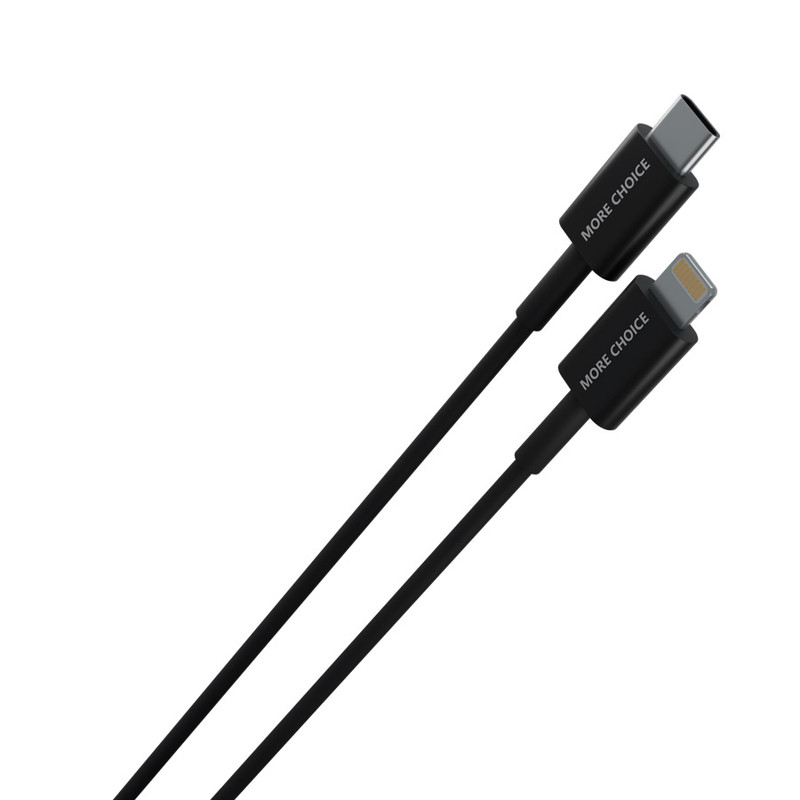 Дата-кабель More choice K71Si Smart USB 2.4A PD30W для Lightning 8-pin Type-C TPE 2м Black