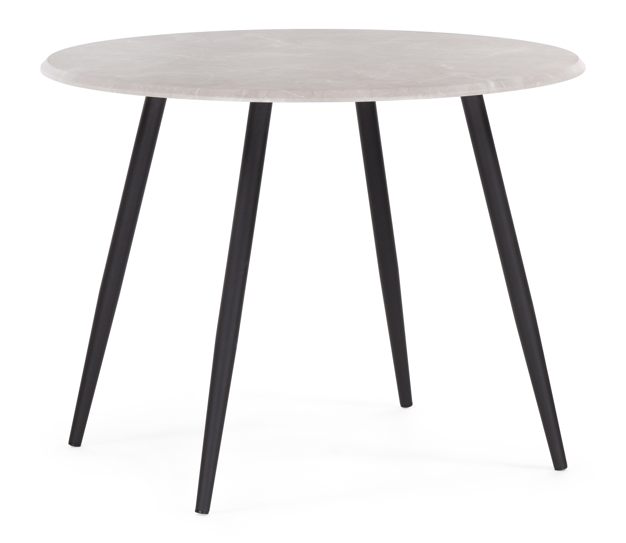 Деревянный стол Мебельные решения Абилин 100х76, мрамор светло-серый / черный матовый