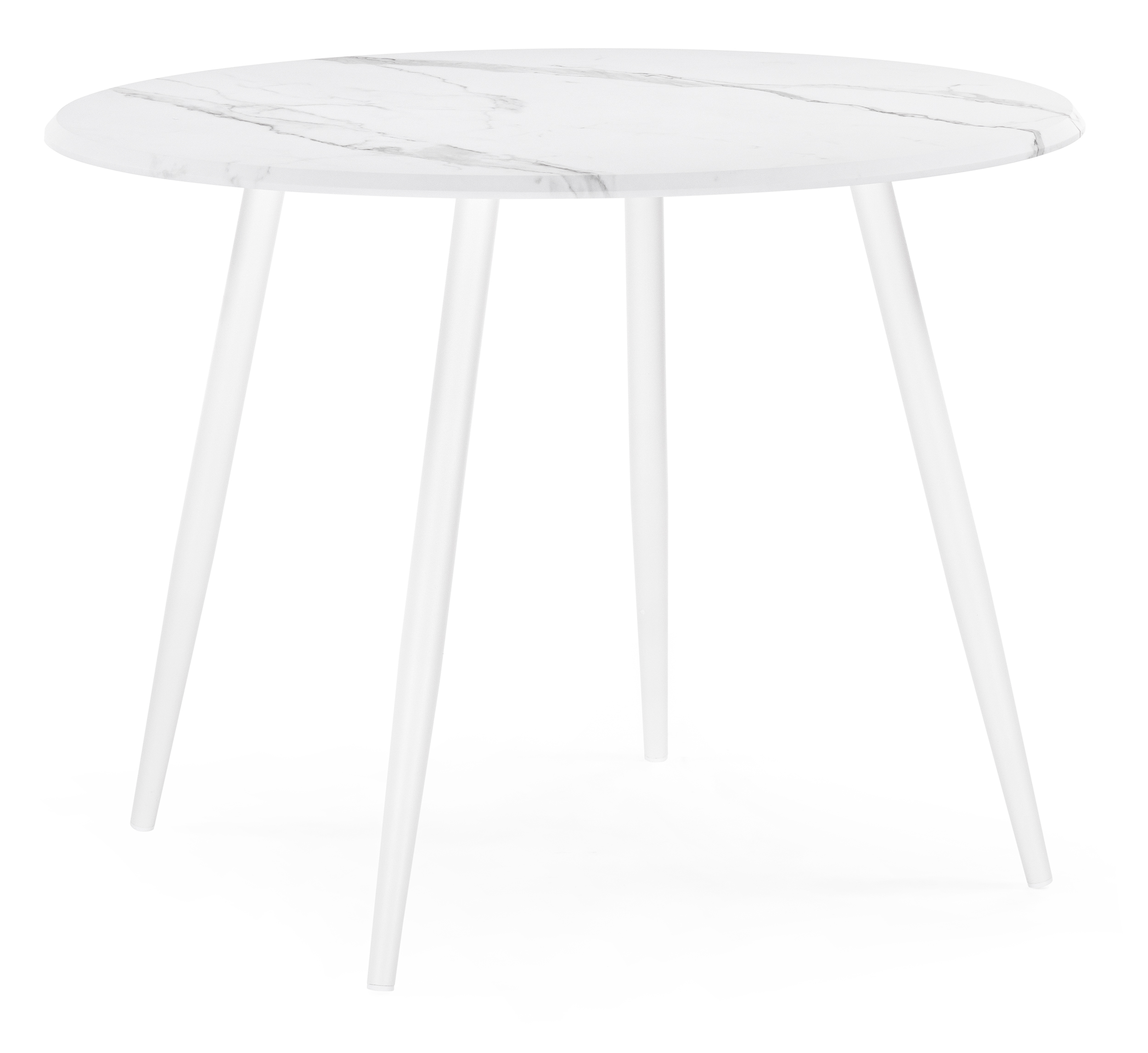 Деревянный стол Мебельные решения Абилин 90х76, мрамор белый / белый матовый