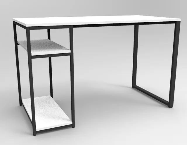 Стол письменный Braun loft, белый, Компьютерный стол, с полкой, 120x60x75 см, 1шт, Гростат