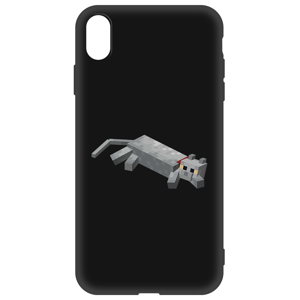 Чехол-накладка Krutoff Soft Case Minecraft-Кошка для iPhone Xs Max черный