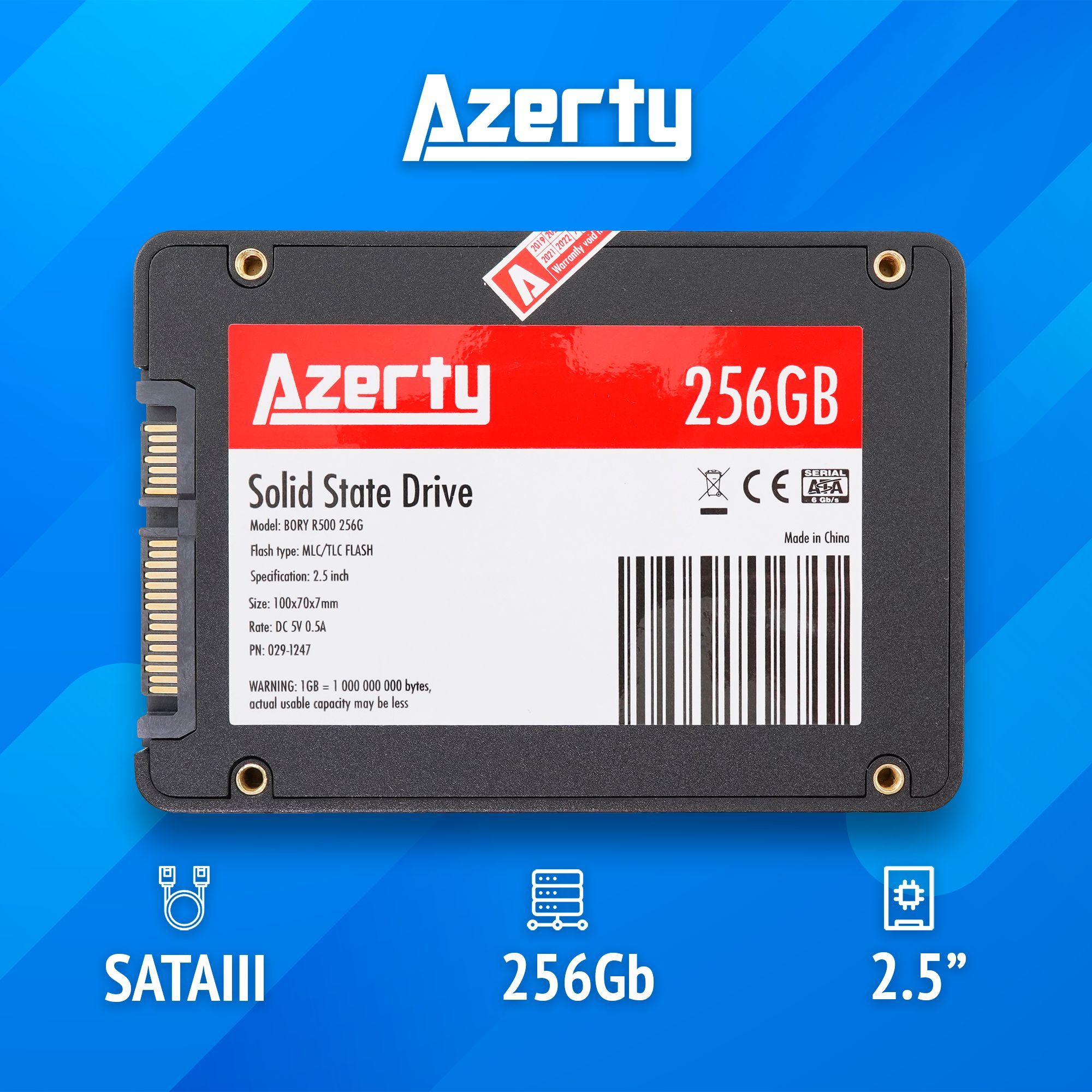 SSD накопитель Azerty Bory R500 256G 2.5" 256 ГБ (029-1247)