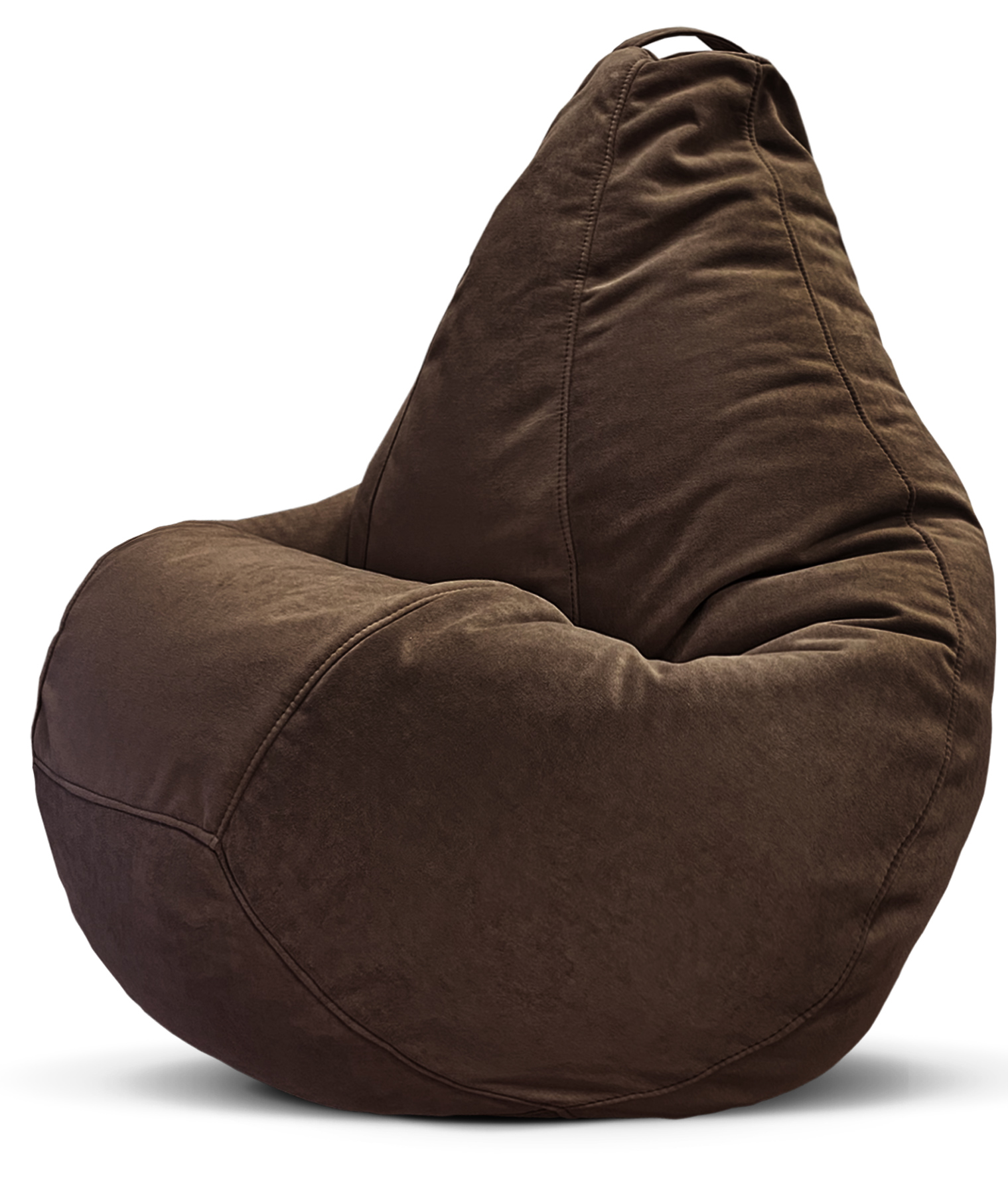 Кресло-мешок PUFLOVE Груша, Велюр, Размер XXL, коричневый