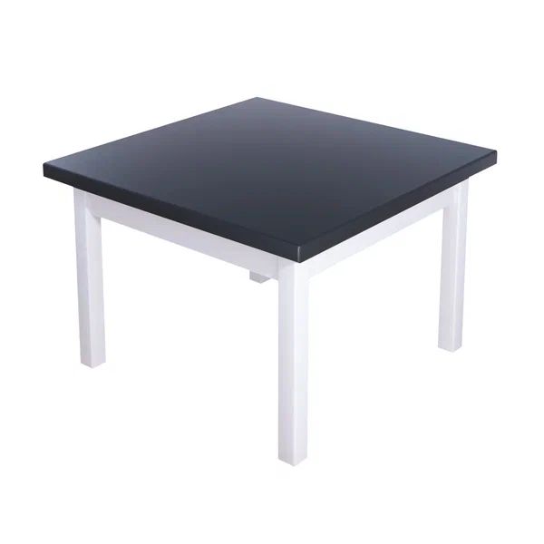 журнальный стол Solarius Классика квадратный 60х60х46, цвет антрацит с белыми ножками
