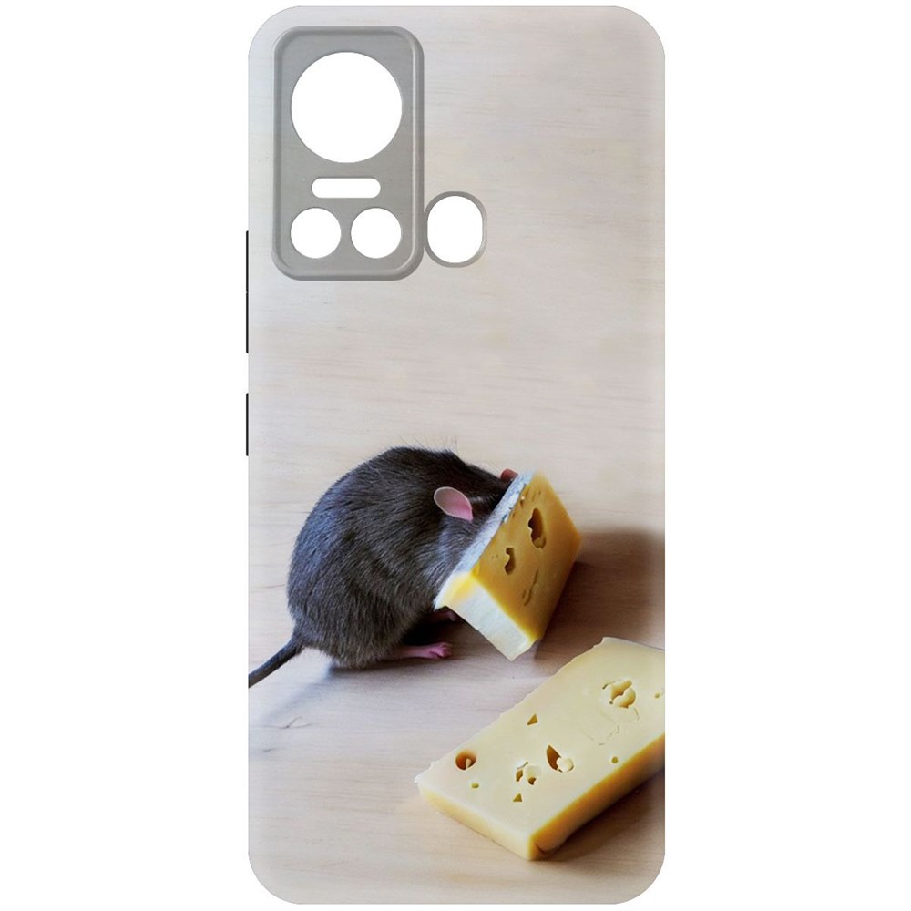 Чехол-накладка Krutoff Soft Case Мышь и сыр для ITEL Vision 5 черный