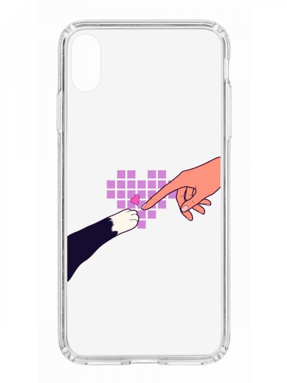 Противоударный чехол для Apple iPhone XS Max КRUЧЕ Print Котолюбовь прозрачный с рисунком