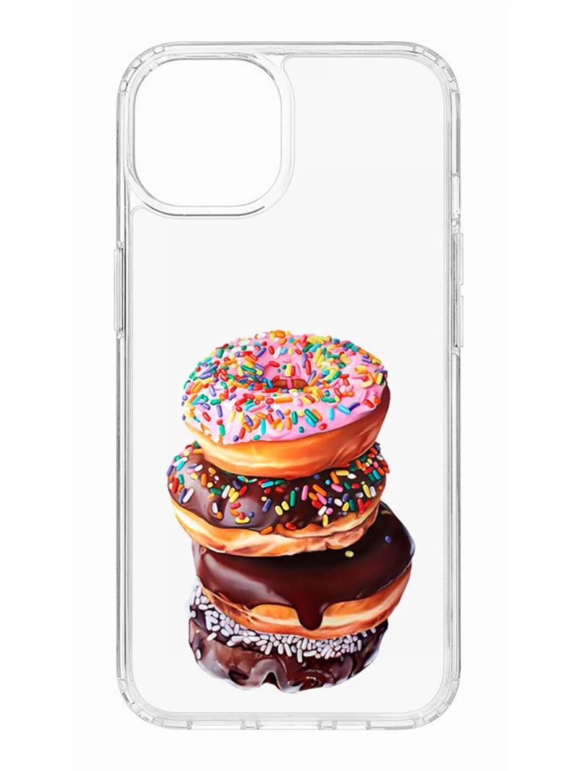 Противоударный чехол для Apple iPhone 13 КRUЧЕ Print Donuts прозрачный с рисунком