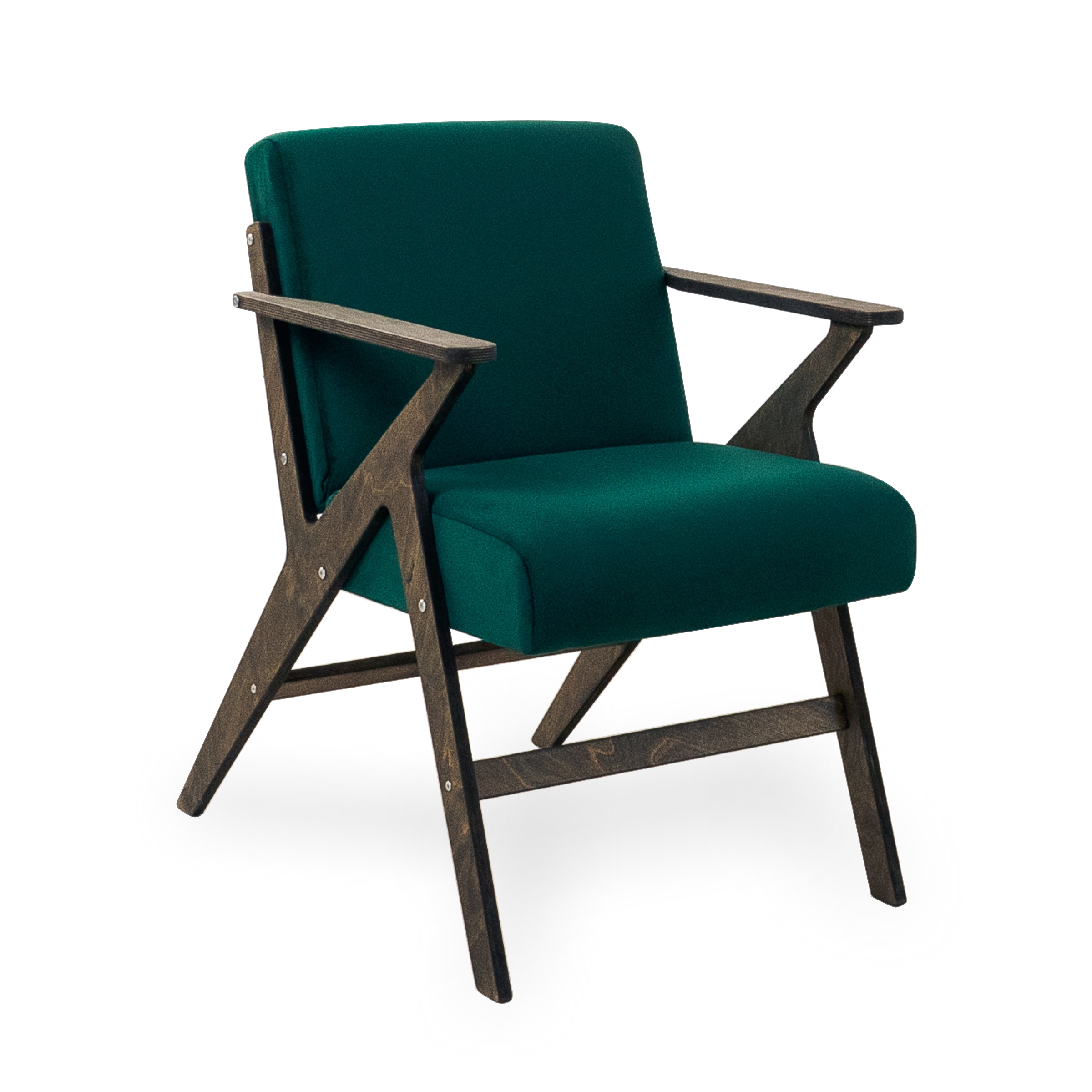 Кресло для отдыха Axioma.woodshop Винтаж 2, темный дуб/зеленый