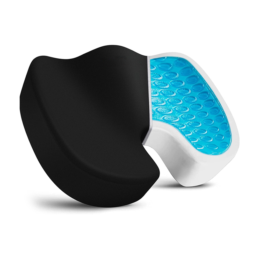 Подушка ортопедическая на стул для копчика ДИКК Pillow14, черная анатомическая