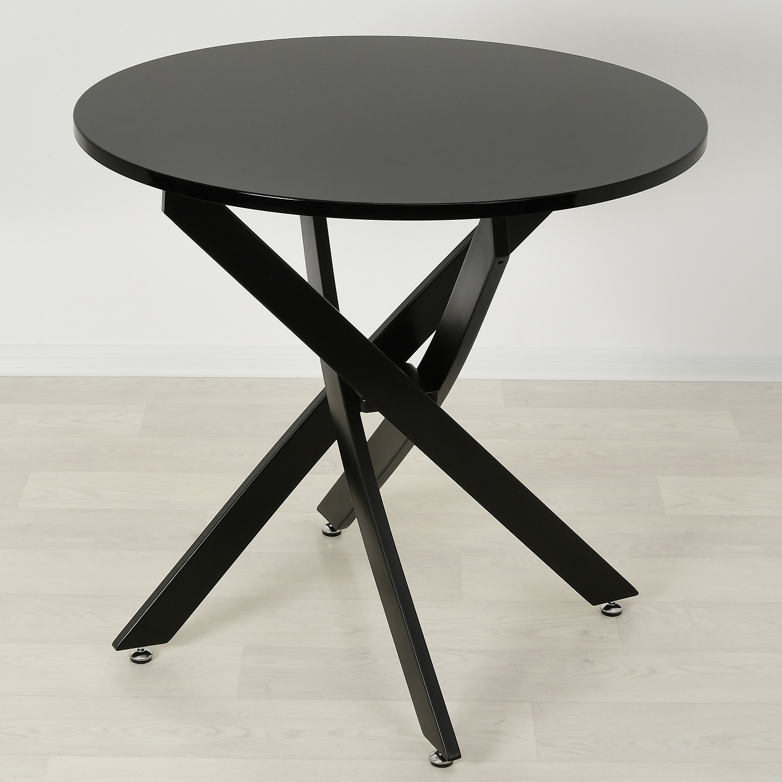 Кухонный стол из МДФ Mebel Apartment Рим 18 черный/черный D80