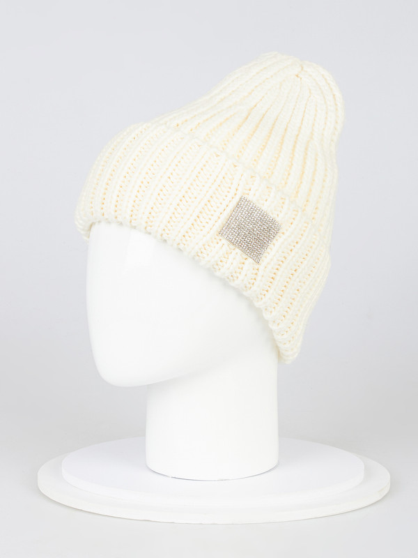 Шапка бини женская Noryalli 42406 белая, one size