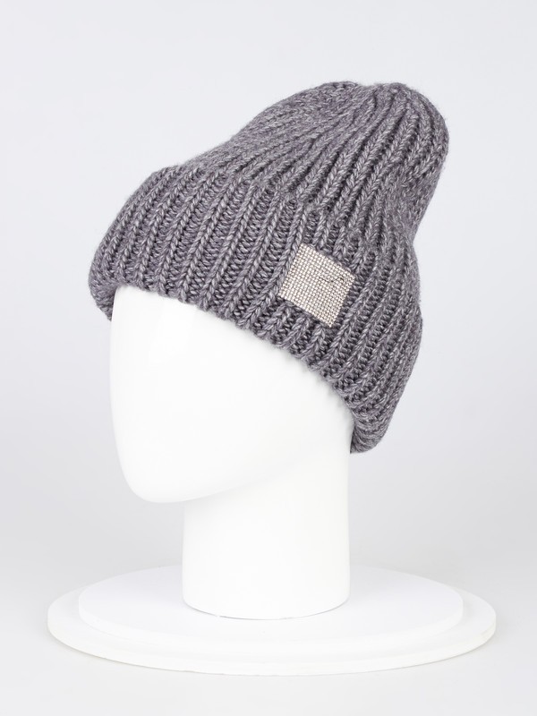 Шапка бини женская Noryalli 42406 серая, one size
