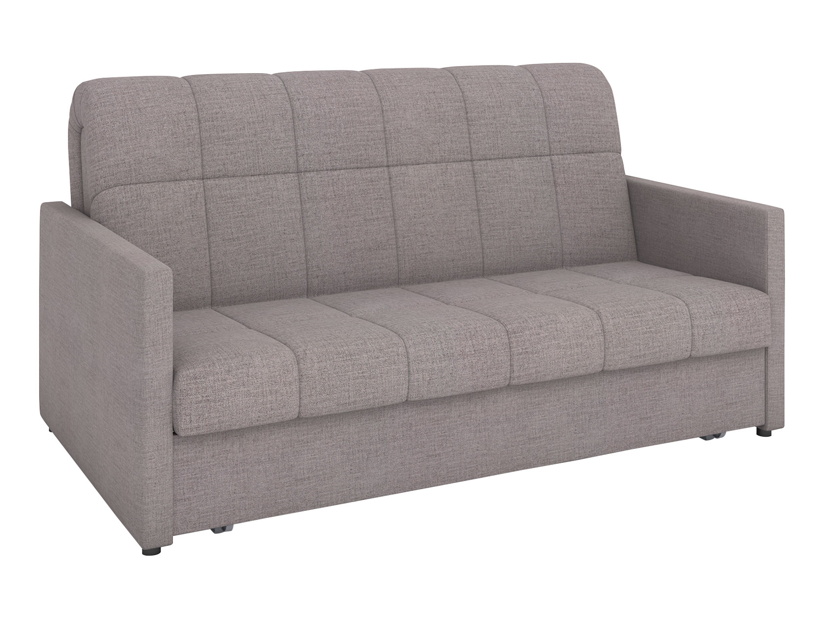Прямой диван Первый Мебельный Олаф Серо-бежевый, велюр 160х200 см С ящиком
