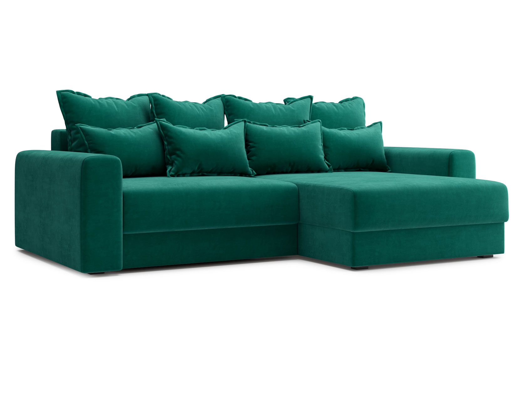 Угловой диван Первый Мебельный Онтарио Зеленый, велюр