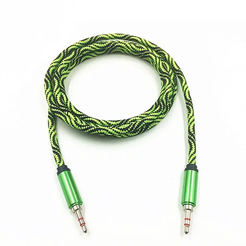 Аудио кабель AUX 1,5 м акустический, джек 3,5 мм / зеленый