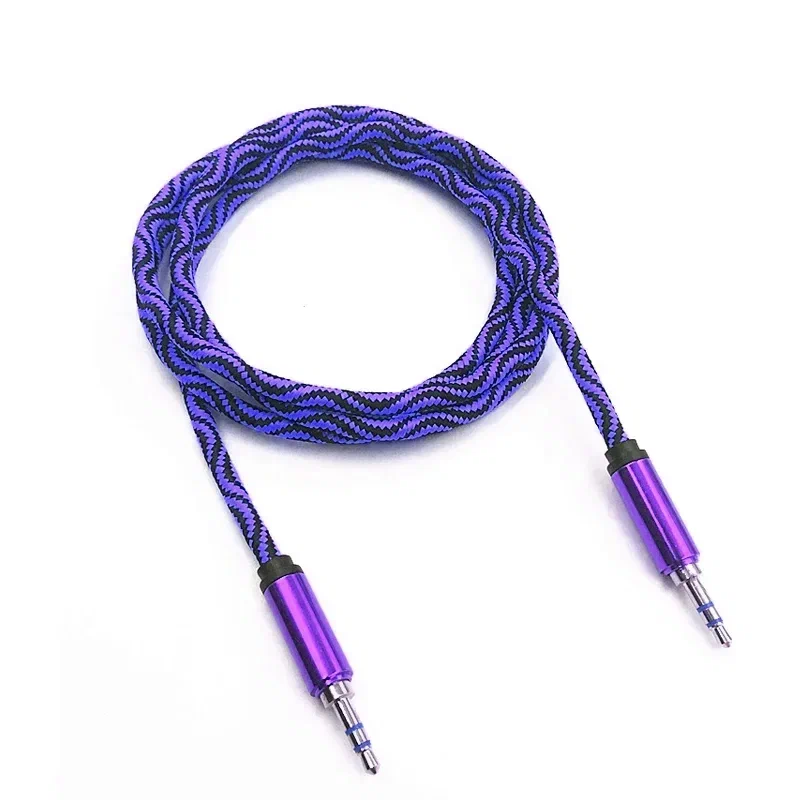 Аудио кабель AUX 1,5 м акустический, джек 3,5 мм / фиолетовый