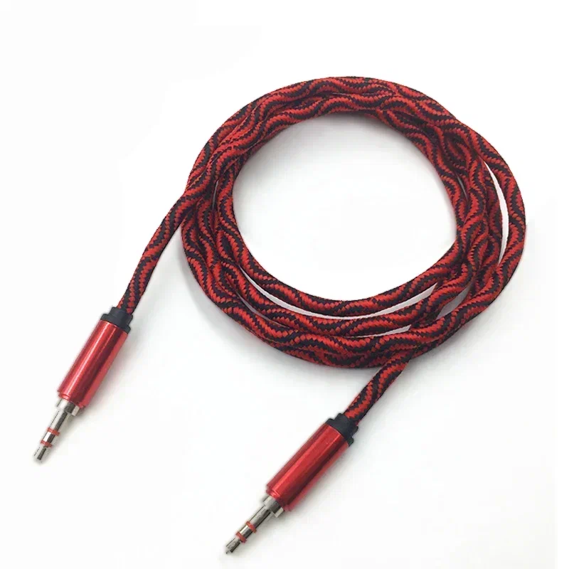 Аудио кабель AUX 2 м акустический, джек 3,5 мм / красный