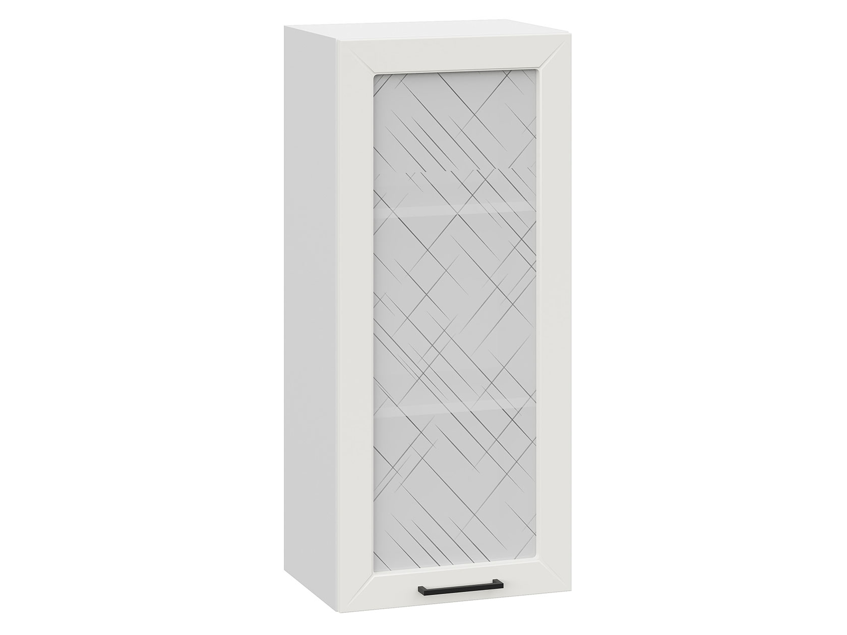 Навесной шкаф СВ-Мебель Вектор Белый / Бланж со стеклом 400 мм
