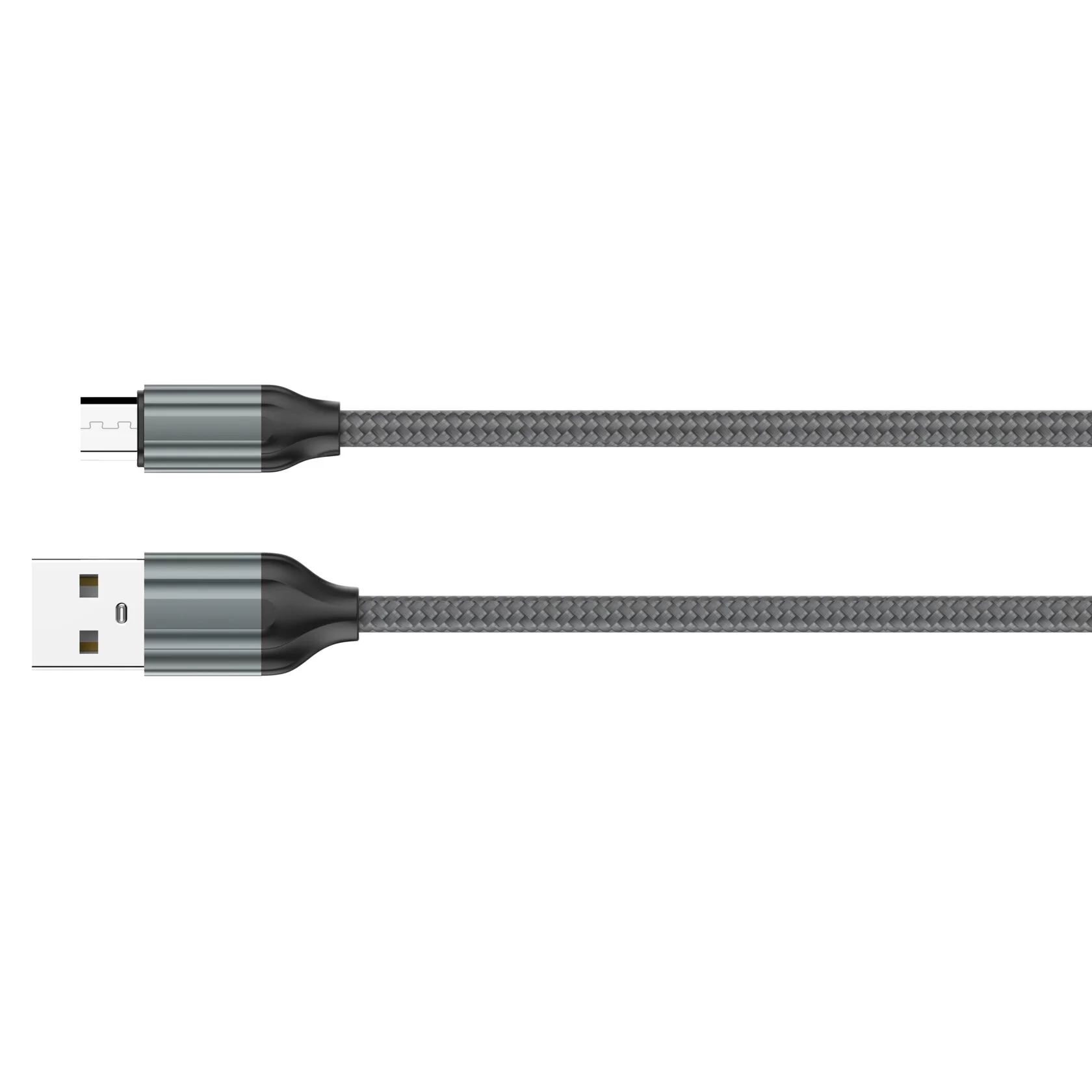 LDNIO LS431/ USB кабель Micro/ 1m/ 2.4A/ медь: 86 жил/ Нейлоновая оплетка/ Gray