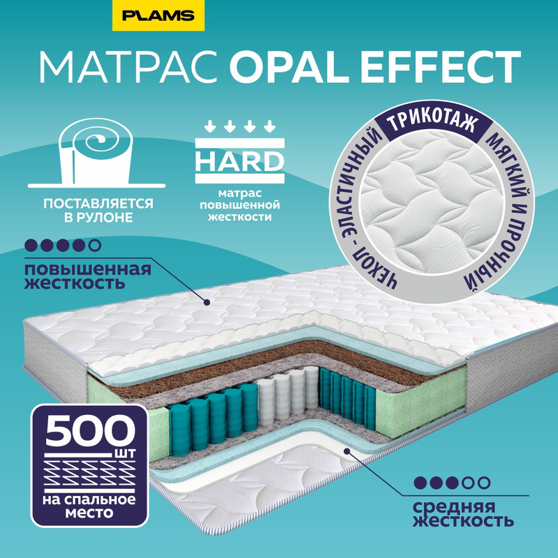 Матрас пружинный Plams OPAL EFFECT трикотаж 90х200
