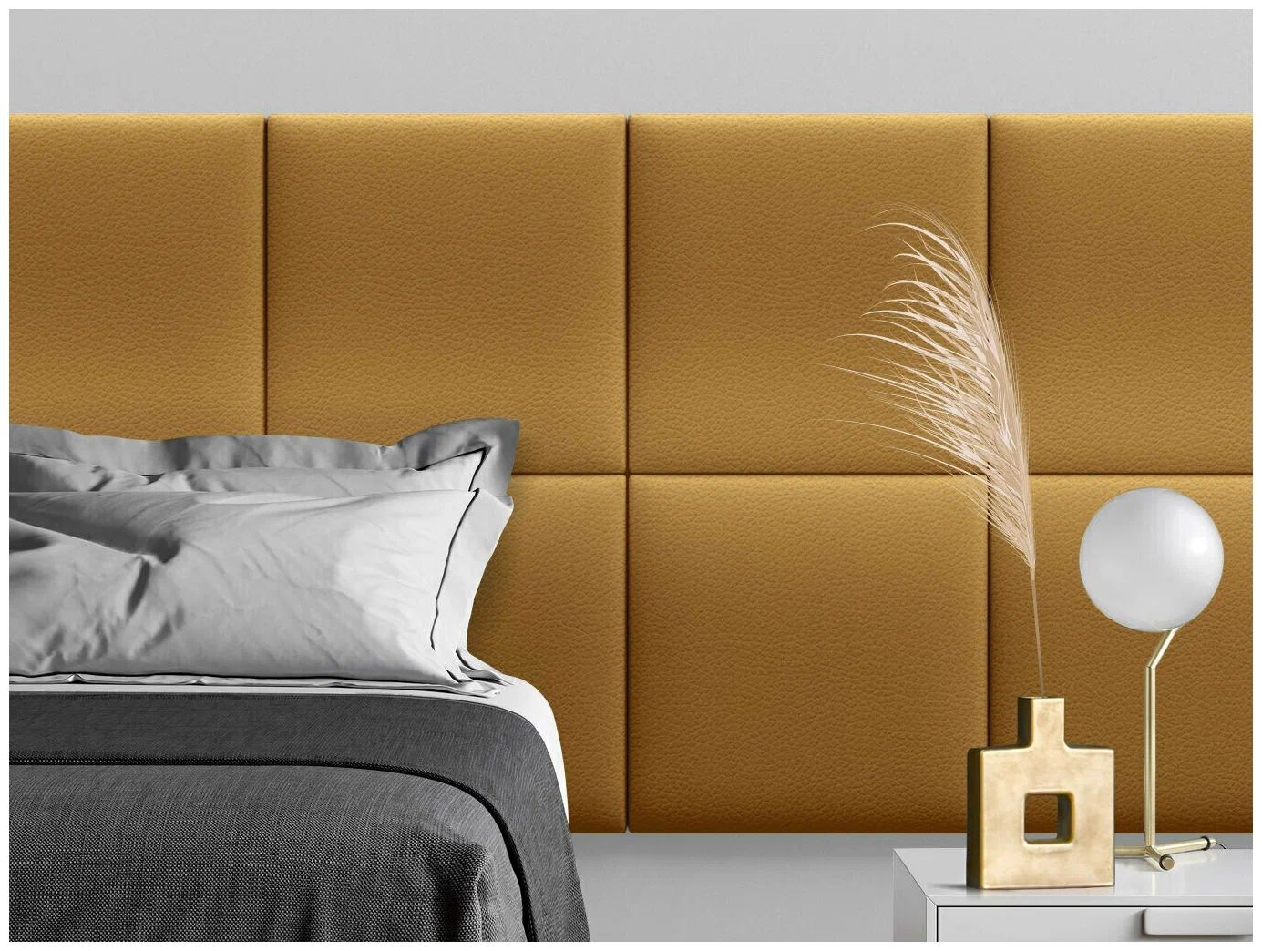 Панель кровати Eco Leather Gold 50х50 см 2 шт.