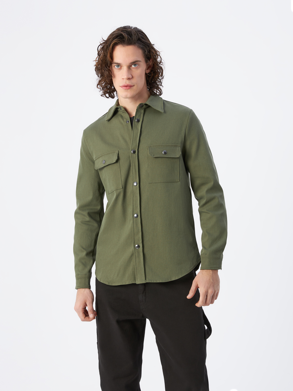 Рубашка мужская J.B4 6MM1518 зеленая L