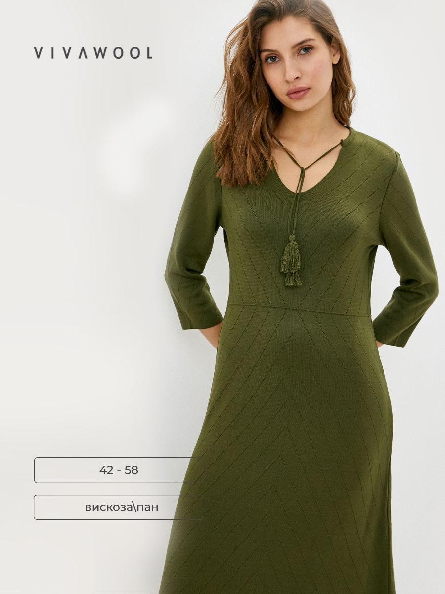 Платье женское Vivawool 307972 зеленое 44 RU