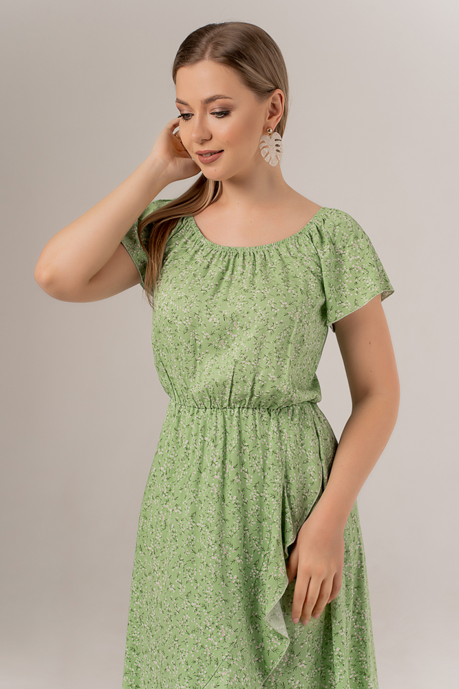 Платье женское Петербургский Швейный Дом 1468-1 зеленое 46 RU