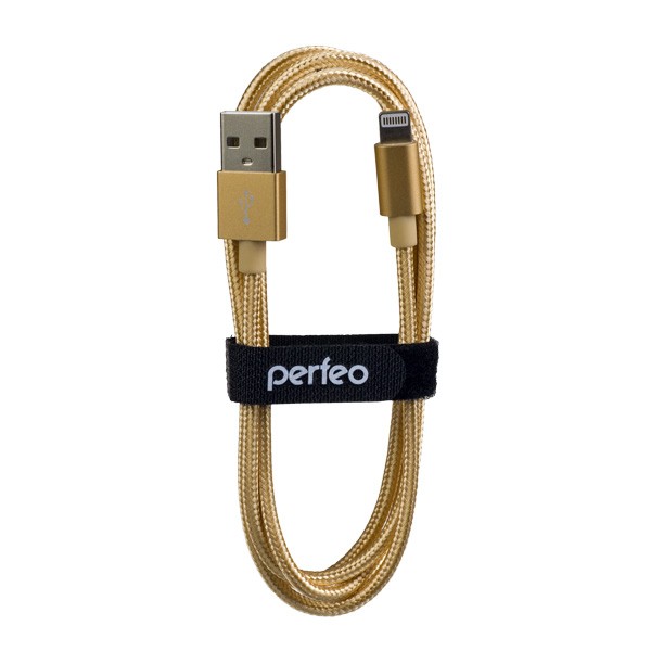 Кабель Perfeo для iPhone, USB - 8 PIN (Lightning), золото, длина 3 м. (I4308)